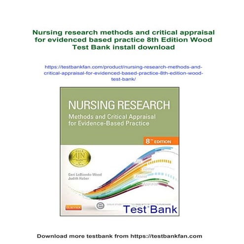 Nursing research methods and critical appraisal for evidenced based ...