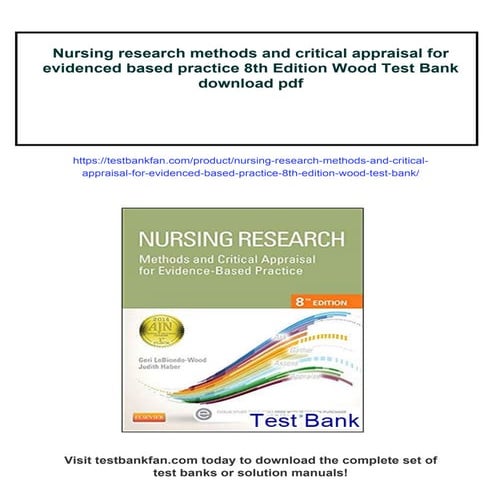 Nursing research methods and critical appraisal for evidenced based ...