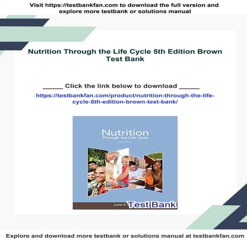 Nutrition Through the Life Cycle 5th Edition Brown Test Bank | PDF