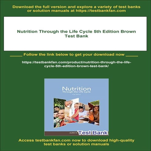 Nutrition Through the Life Cycle 5th Edition Brown Test Bank | PDF