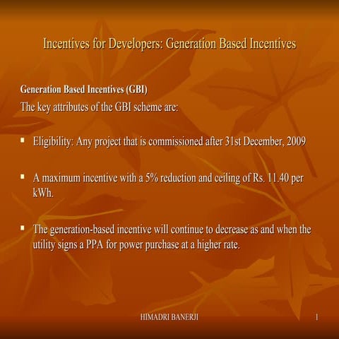 MNRE Generation Based Incentive | PDF
