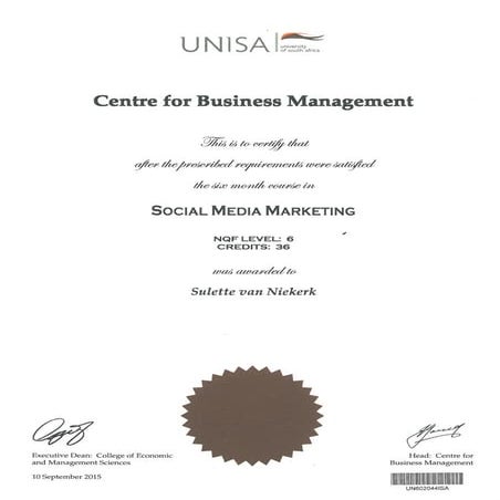 UNISA - Social Media Marketing | PDF