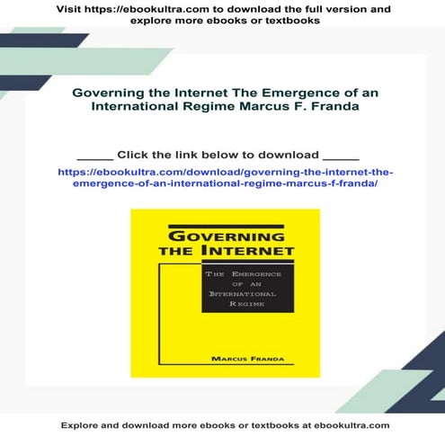 Governing the Internet The Emergence of an International Regime Marcus ...