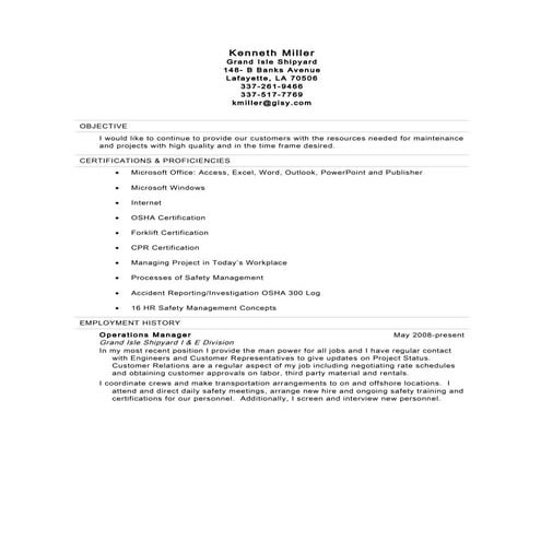 Kenneth Miller Resume | DOC