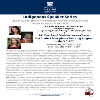Indigenous Education Speaker series | PDF