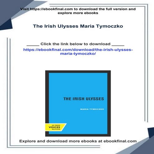 Download ebooks file The Irish Ulysses Maria Tymoczko all chapters | PDF