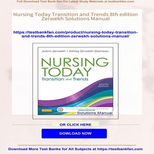 Complete Answer Guide for Nursing Today Transition and Trends 8th ...