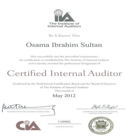 CIA Certificate | PDF