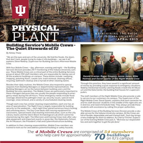 April Physical Plant Newsletter | PDF