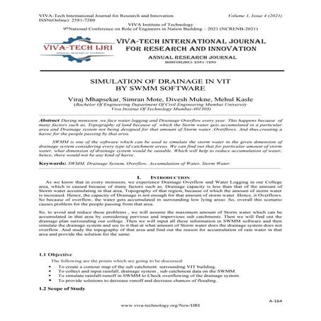Simulation Of Drainage In Vit By Swmm Software Pdf
