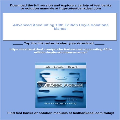Advanced Accounting 10th Edition Hoyle Solutions Manual | PDF