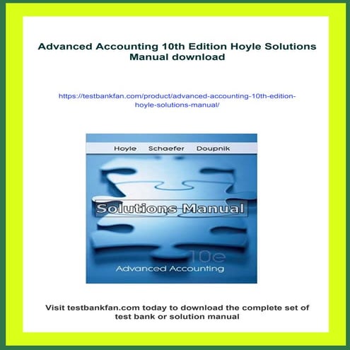 Advanced Accounting 10th Edition Hoyle Solutions Manual | PDF