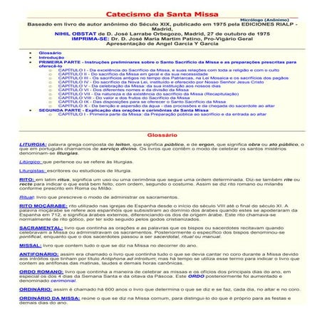 Ordinário da Missa Tridentina - tamanho pequeno (versão de bolso) | PDF