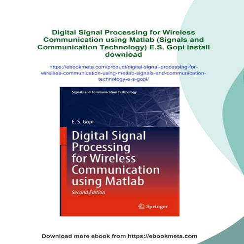 Digital Signal Processing for Wireless Communication using Matlab (Signals and Communication ...