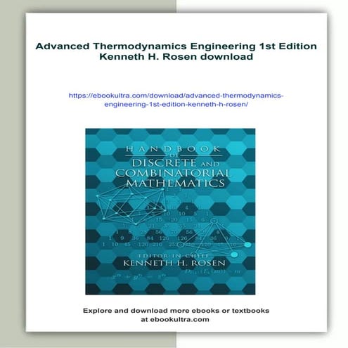 Advanced Thermodynamics Engineering 1st Edition Kenneth H. Rosen | PDF