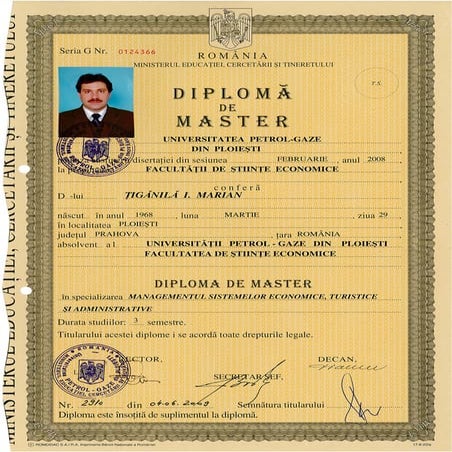 Diploma Master Tiganila Marian | PDF
