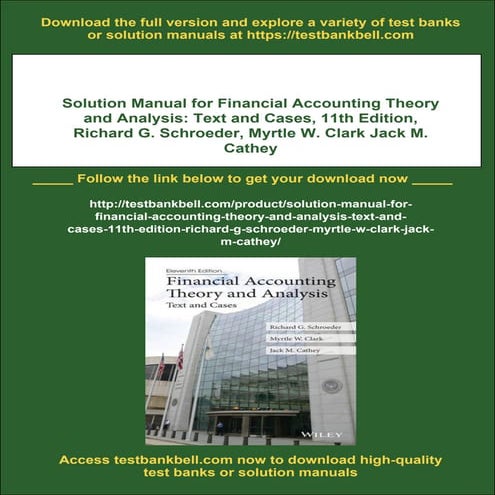 Solution Manual for Financial Accounting Theory and Analysis: Text and ...