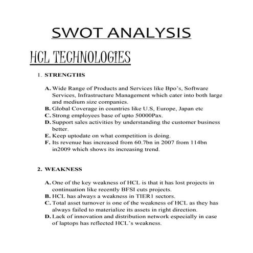 22662962 swot-analysis-of-hcl-technologies | DOCX