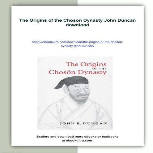The Origins of the Choson Dynasty John Duncan | PDF