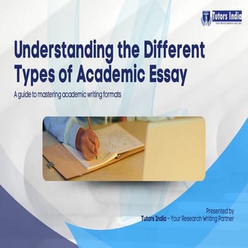 Understanding the 4 Major Academic Essay Types | PDF