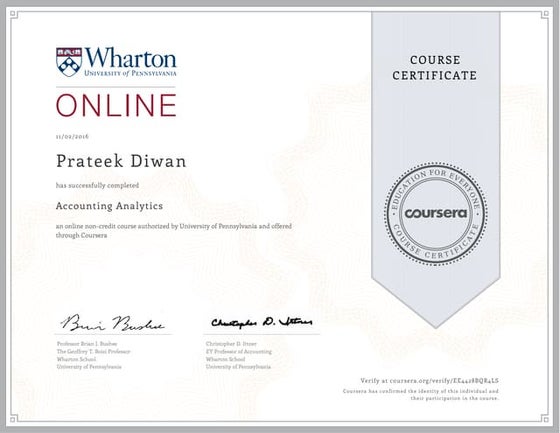 Fundamentals of Quantitative Modeling Course Certificate | PDF