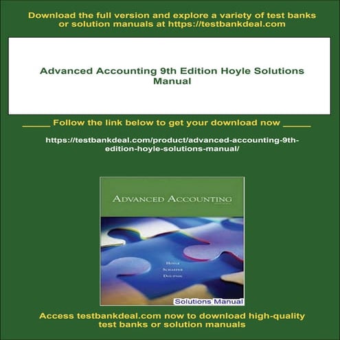 Advanced Accounting 9th Edition Hoyle Solutions Manual | PDF