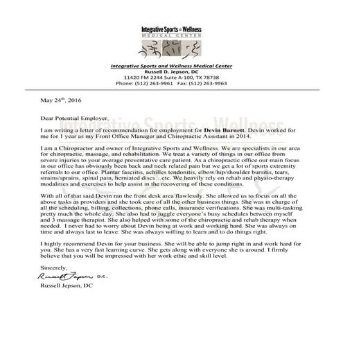 Russ Recommendation Letter | PDF