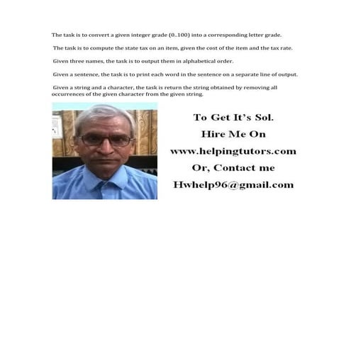 The Task Is To Convert A Given Integer Grade 0100 Into A Corresponding Letter Grade The T Pdf 3394