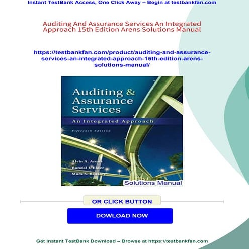 Auditing And Assurance Services An Integrated Approach 15th Edition ...