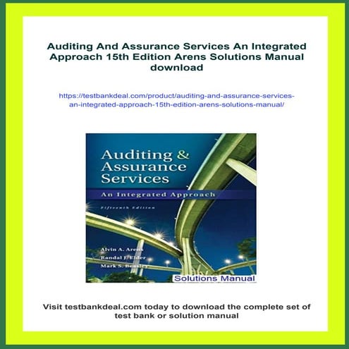 Auditing And Assurance Services An Integrated Approach 15th Edition ...