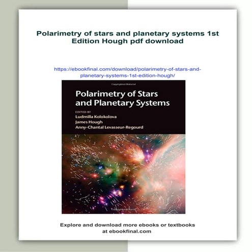 Polarimetry of stars and planetary systems 1st Edition Hough | PDF