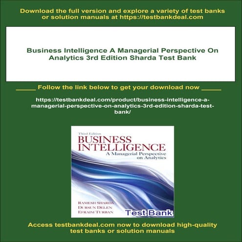 Business Intelligence A Managerial Perspective On Analytics 3rd Edition ...