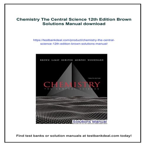 Chemistry The Central Science 12th Edition Brown Solutions Manual | PDF
