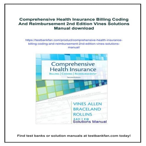 Comprehensive Health Insurance Billing Coding And Reimbursement 2nd ...