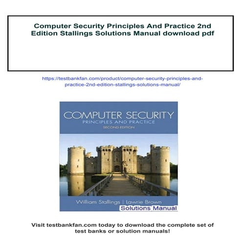 Computer Security Principles And Practice 2nd Edition Stallings Solutions Manual | PDF