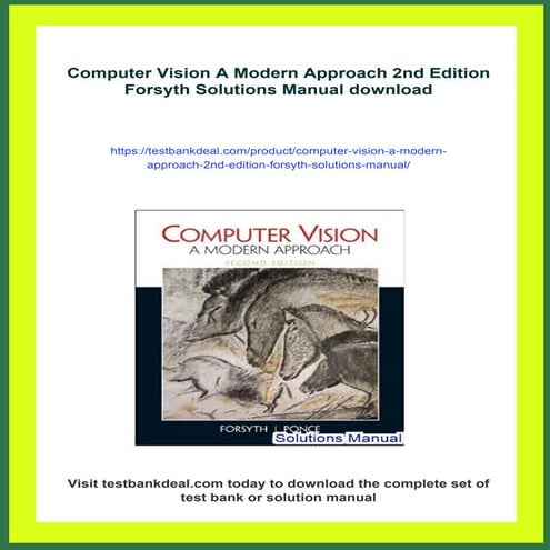 Computer Vision A Modern Approach 2nd Edition Forsyth Solutions Manual ...