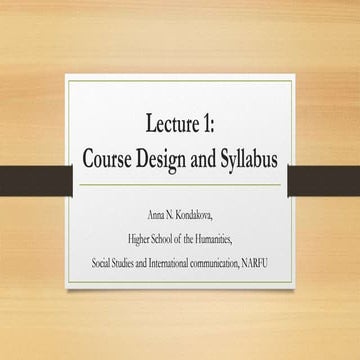 Course design and syllabus | PPTX