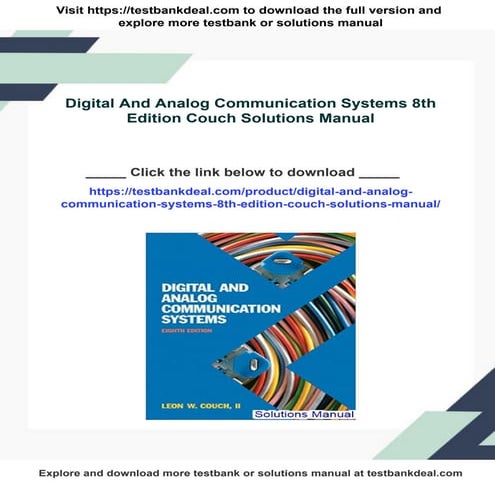 Digital And Analog Communication Systems 8th Edition Couch Solutions ...