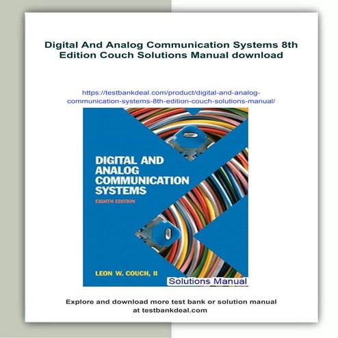 Digital And Analog Communication Systems 8th Edition Couch Solutions Manual | PDF