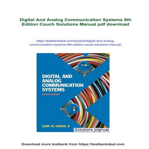 Digital And Analog Communication Systems 8th Edition Couch Solutions ...