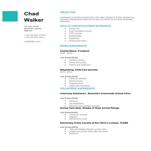 CopyofResume-Standard-ChadWalker | PDF