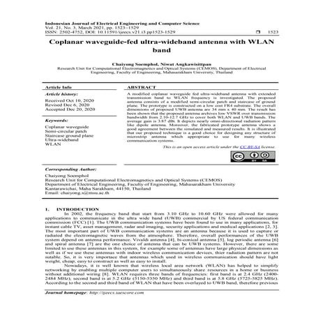 Coplanar waveguide-fed ultra-wideband antenna with WLAN band | PDF
