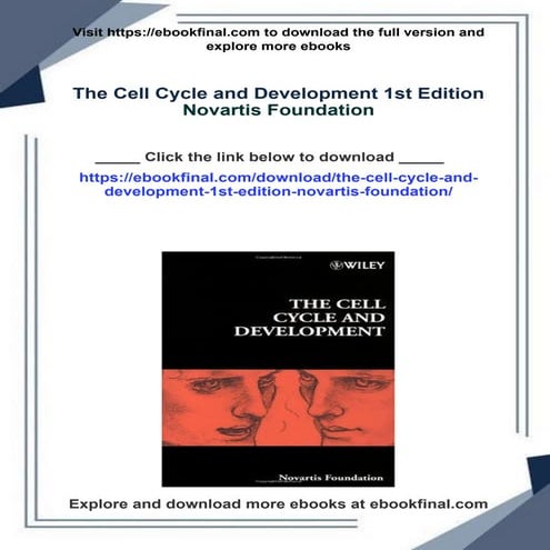 [EBOOK PDF] Download complete The Cell Cycle and Development 1st Edition Novartis Foundation ...