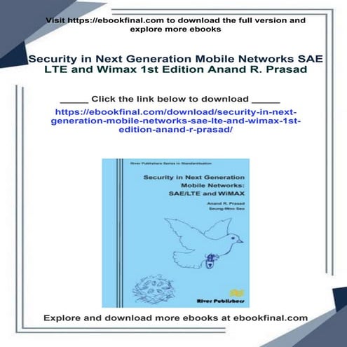 PDF Security in Next Generation Mobile Networks SAE LTE and Wimax 1st Edition Anand R. Prasad ...
