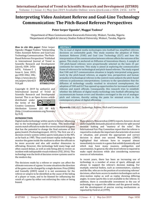 Goal Line Technology - Who is using it and how? | PPTX