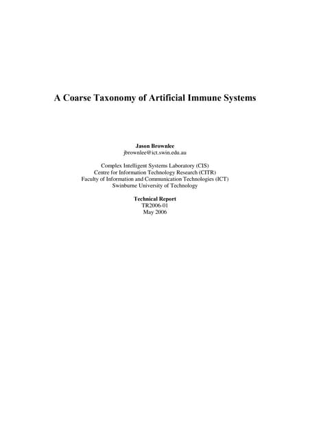 Artificial immune system | PPTX | Computer Networking | Computing