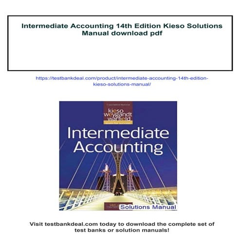 Intermediate Accounting 14th Edition Kieso Solutions Manual | PDF