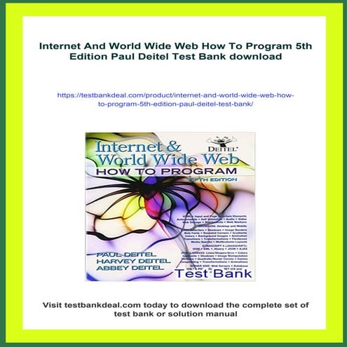Internet And World Wide Web How To Program 5th Edition Paul Deitel Test ...