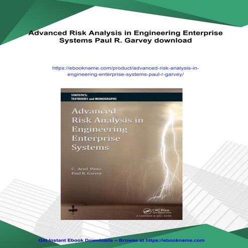 Advanced Risk Analysis in Engineering Enterprise Systems Paul R. Garvey | PDF
