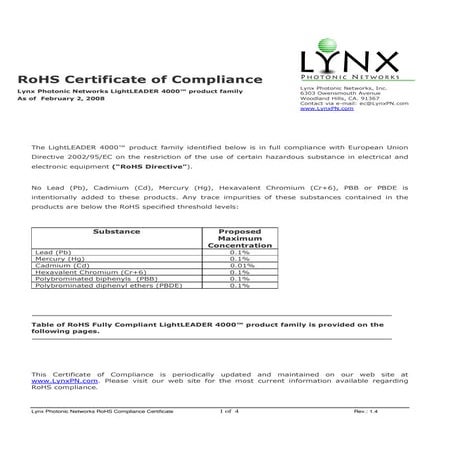 RoHS_Certification | PDF